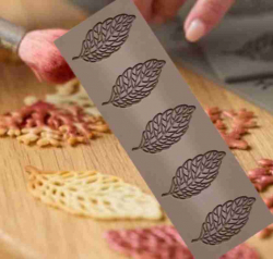 Tuile-form blad 5 löv för dekoration av förrätter, desserter