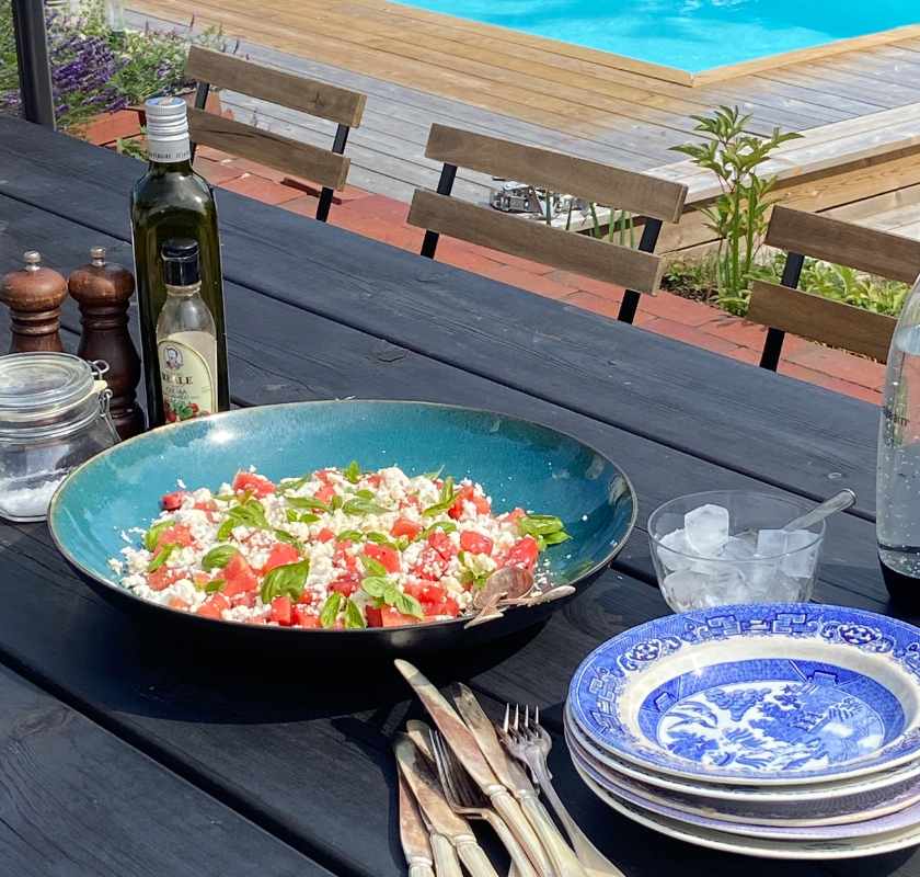 Vattenmelon- och fetaostsallad recept